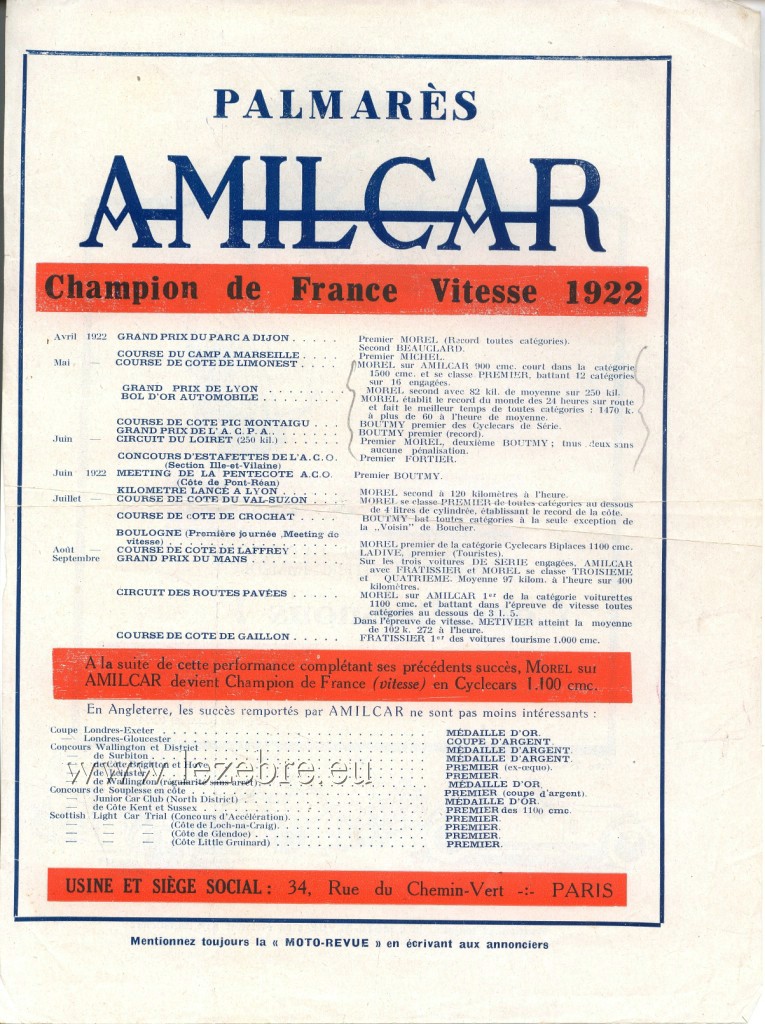 Photo Gallery - Amilcar - andre morel voiture car wagen - Schram www ...